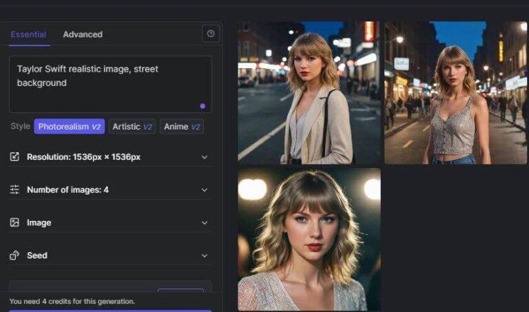 Create Realistic Taylor Swift AI Pictures For Free In Seconds - Liaise